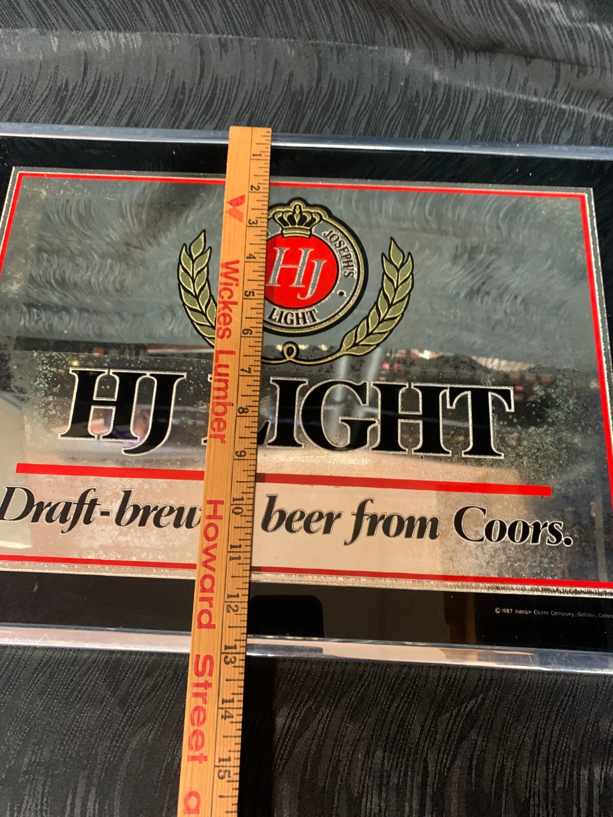 Vintage HJ Light Beer Mirror Bar Sign Herman Joseph's by Coors Chrome ...