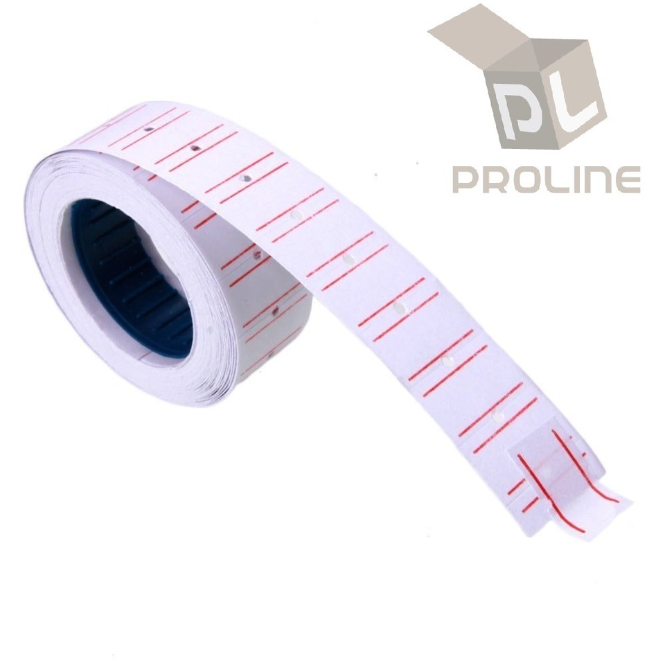 10 Rolls 5000Pcs White Red Line Tags Labels Refill MX-5500 Gun Price ...