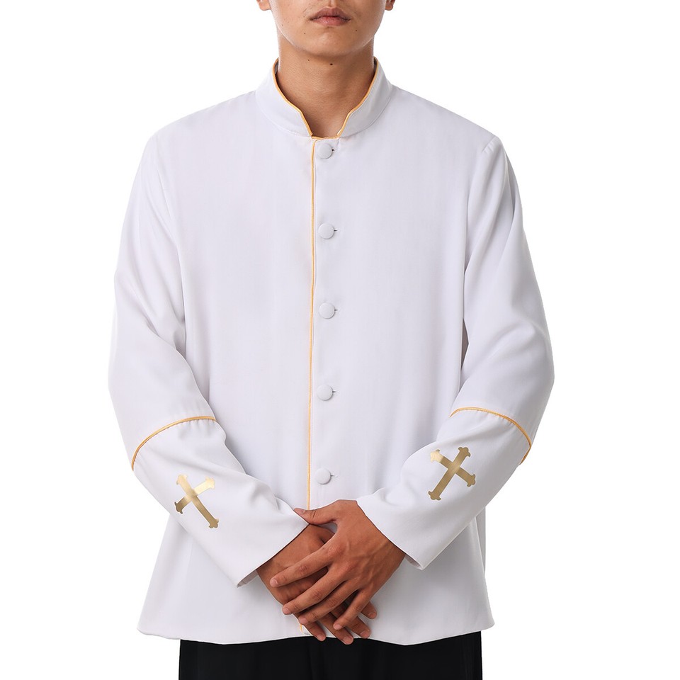 Men's Clergy Coat Mens Priest Jacket Pastor Preacher Minister Clerical ...