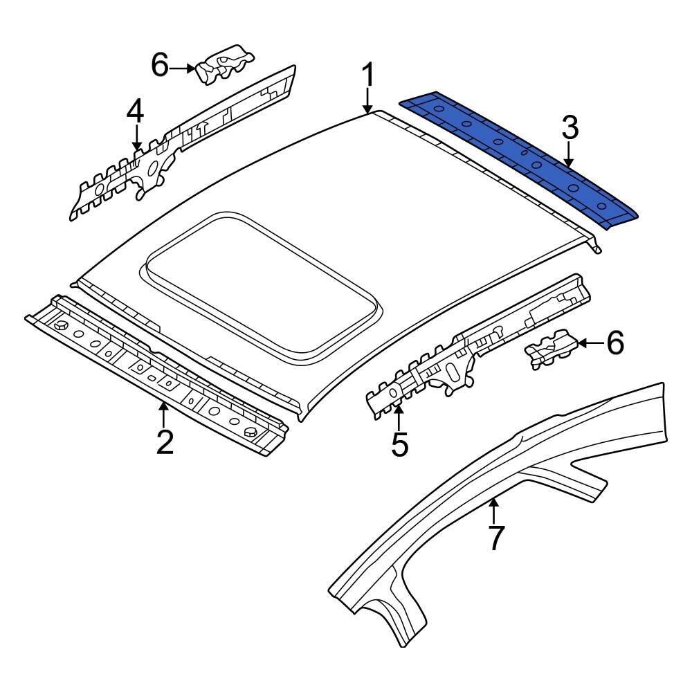 For Audi A6 Quattro 1998-2004 Audi 4B5817983 Rear Roof Header Panel | eBay