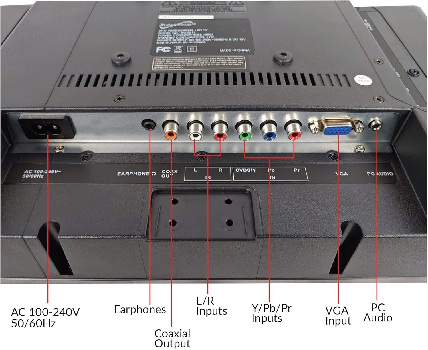 Supersonic 22" TV LED 12 Volt AC/DC Widescreen HD Digital SC-2211 ...