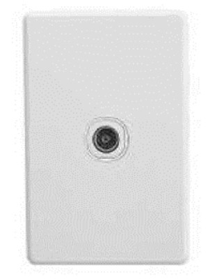 Clipsal TV COAX SOCKET WALLPLATE CLIC2031VTV75FWE 75-Ohm 1-Gang, White ...