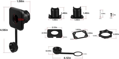 For Garmin LiveScope Plus LVS34 Transducers Bulkhead Connector Kit 010 ...