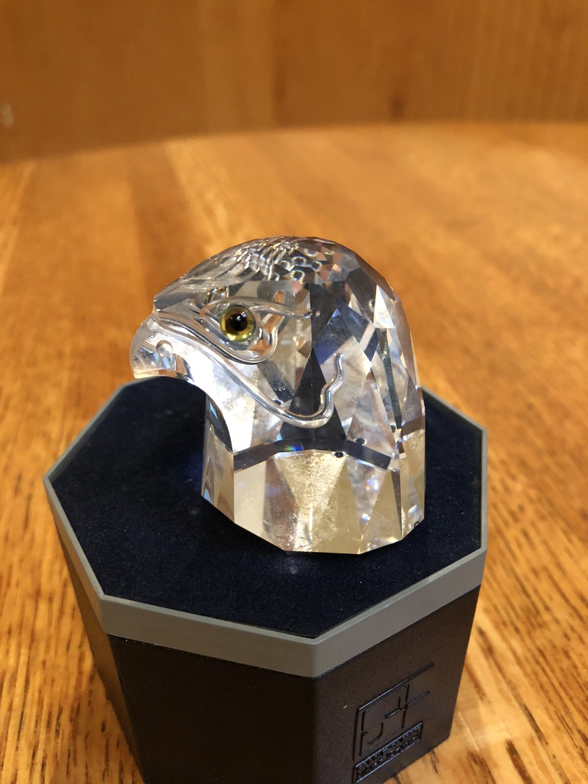 SWAROVSKI CRYSTAL FALCON EAGLE HEAD BUST RETIRED RARE LARGE S LOGO FREE ...