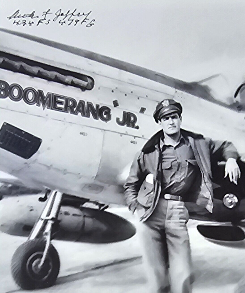 Arthur "Art" Jeffery signed 8x10 glossy photo P-51 WWII Fighter Ace 14V ...
