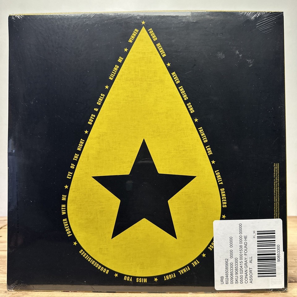 Conan Gray Found Love Electric Storm Yellow/Black Marble Vinyl Record ...