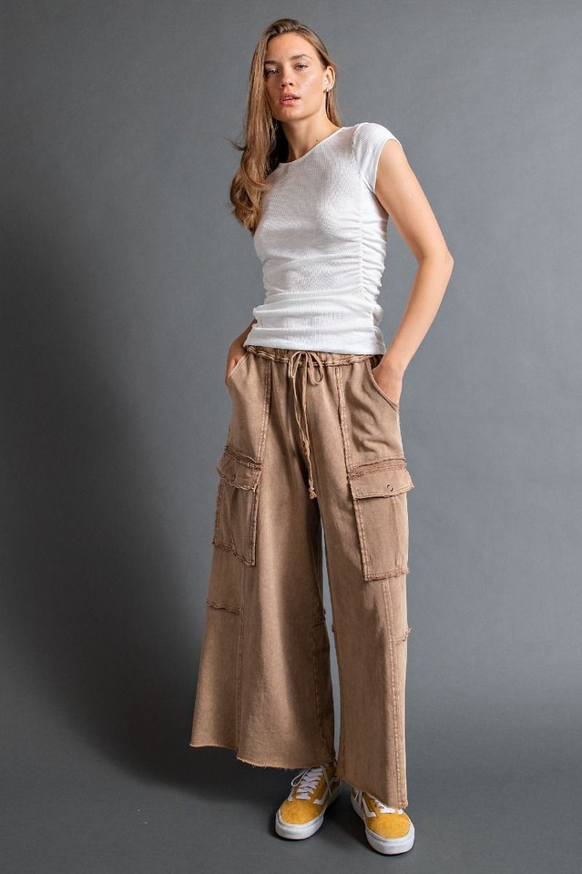 SIZES SML EASEL LATTE FEELING GOOD UTILITY MINERAL PULL ON CARGO PANTS ...