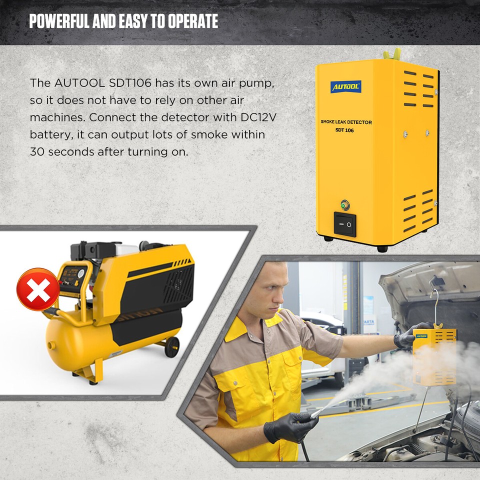 EVAP Smoke Machine Automotive Vacuum Leak Detector EVAP Fuel Pipe Smoke ...