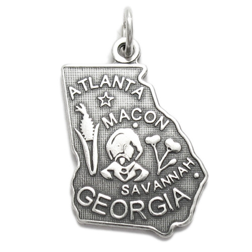 925 Sterling Silver Georgia State Charm | eBay
