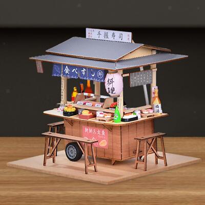 DIY Dollhouse Kits Party Favors Japanese Toy Model Mini Sushi Shop ...