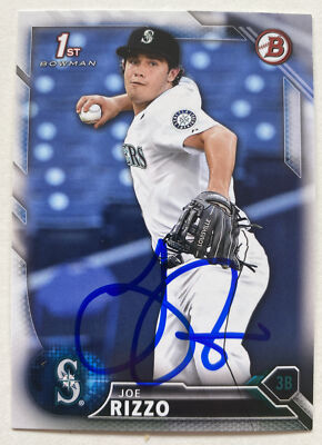 JOE RIZZO RC SIGNED IP 2016 1ST BOWMAN DRAFT BD-117 MARINERS MARLINS ...