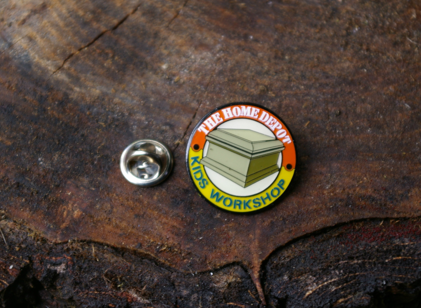 The Home Depot Kids Workshop Wood Shop Project Box Metal & Enamel Pin ...