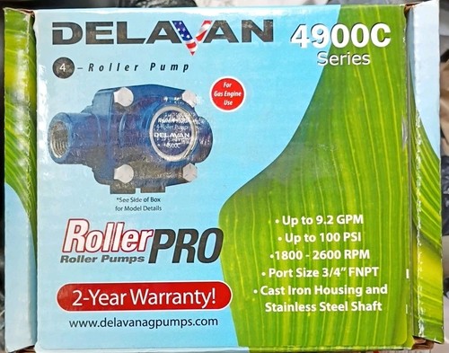 Delavan 4900C 100 PSI 9.2 GPM 1800-2600 RPM Iron Roller Pump New ...