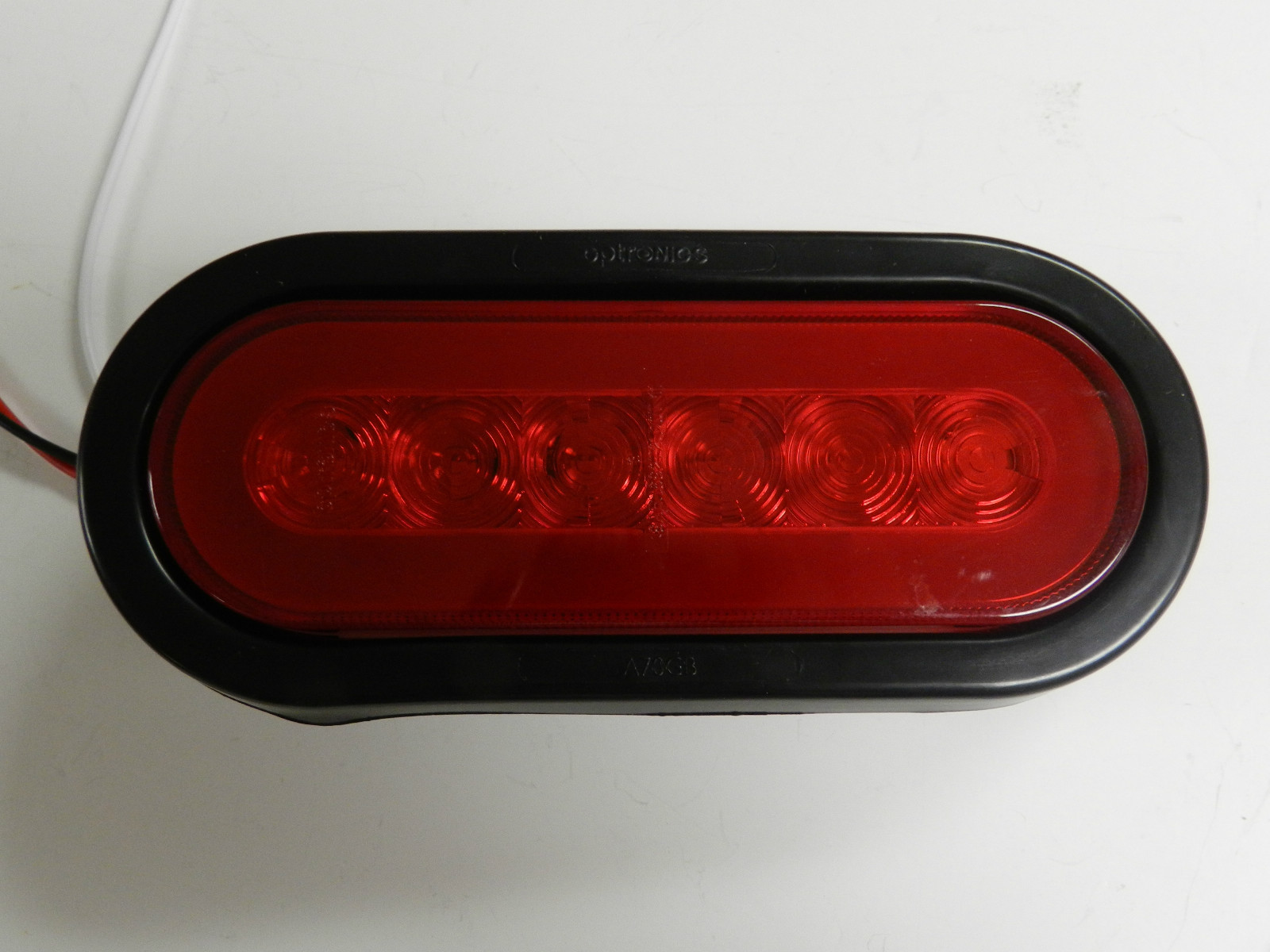 (2) Trailer Truck 22 LED RED 6" Oval Stop Turn Tail Light Optronics Glo ...