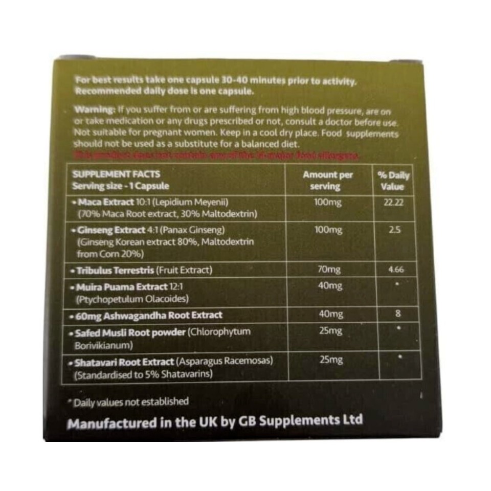 3 x Ultra Natural Food Supplement Pills Men 400mg Capsule/ Pill Made In ...