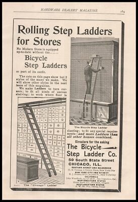 1899 The Bicycle Step Ladder Co. Dallas Texas Rolling Ladders Vintage ...