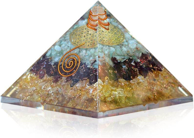 Triple Layered Money Magnet Orgonite Pyramid 75mm Success, Prosperity ...
