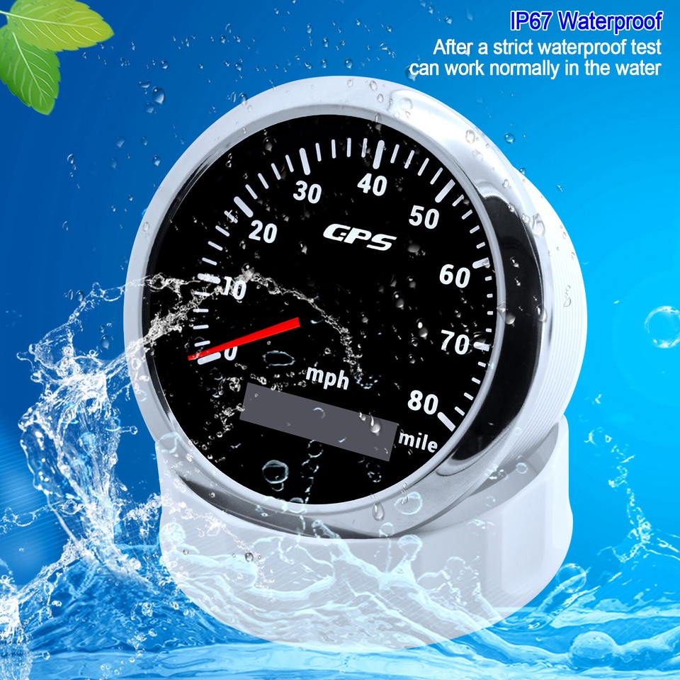 85mm Boat GPS Speedometer 0-80MPH Odometer Gauge for Car Boat Truck ...