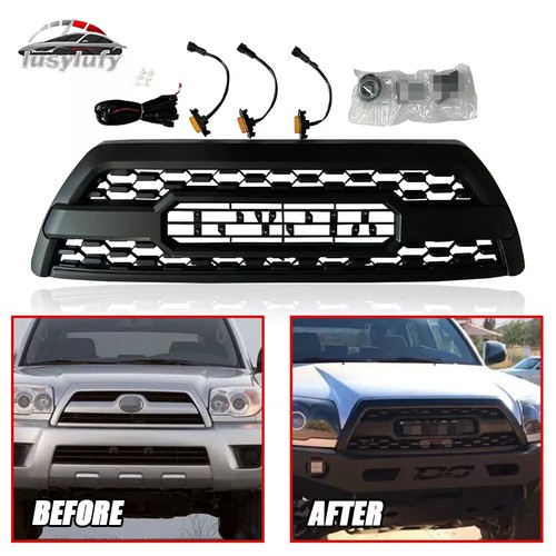 Front Grille For 4th Gen 2006 2007 2008 2009 4Runner Grill W/LEDs Matte ...