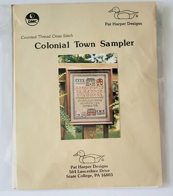 PAT HARPER DESIGNS COLONIAL TOWN SAMPLER CROSS STITCH PATTERN KIT- NEW ...