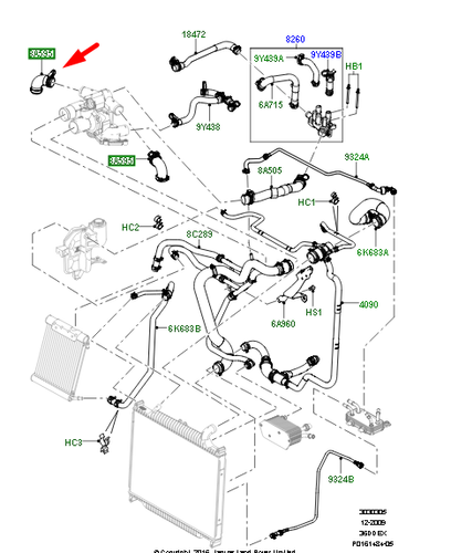 LAND ROVER RANGE ROVER L322 Water Outlet Hose LR008237 New Genuine | eBay