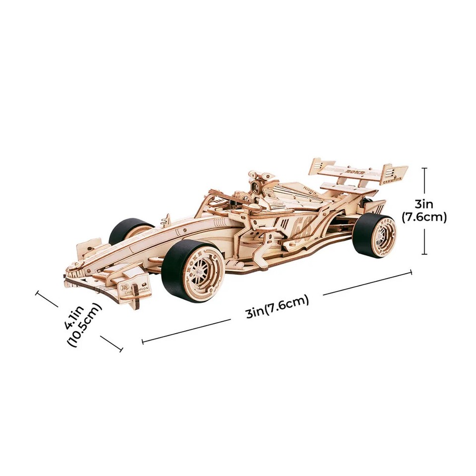 ROKR DIY 3D Wooden Puzzle Mechanical Roaring Engine Racing Car Boys ...
