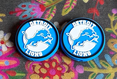 2 Piece Detroit Football Team Silicone Focal Beads DIY Jewelry Pens ...