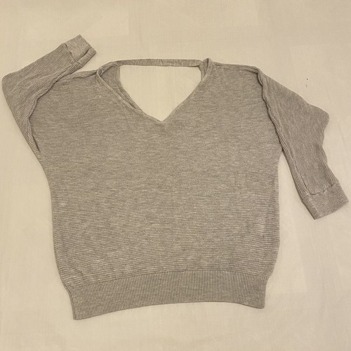 Express Grey Double-Sided V-Neck Sweater Women’s Size S/P | eBay