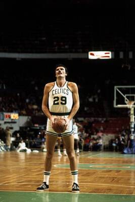Henry Finkel Boston Celtics Shoots A Free Throw 1968 Old Basketball ...
