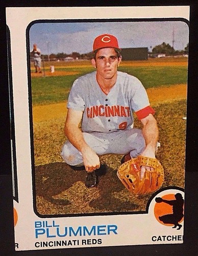 BILL PLUMMER 1973 Topps Baseball OddBaLL ERROR Miscut SP Card #177 REDS ...