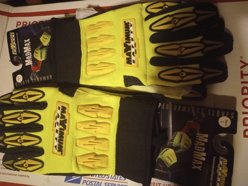 2 Pr. Maximum Safety Mad Max Professional Workman's Gloves SIZE LARGE ...