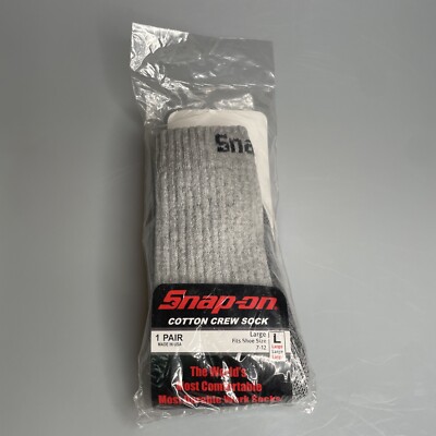 SNAP-ON Cotton Crew GRAY Men's Large Socks 1 Pair MADE IN USA New | eBay