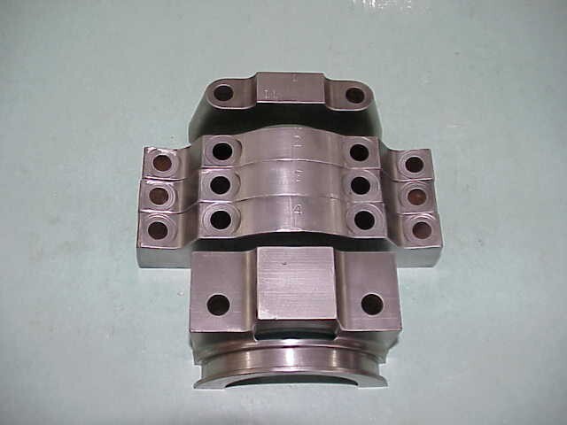 5 Billet Steel 4 Bolt Splayed Main Caps from a SB Chevy Bowtie Block ...