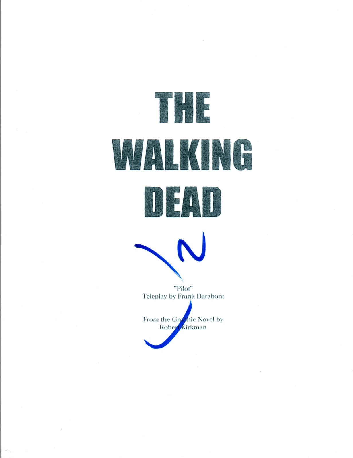 Jon Bernthal Signed Autographed THE WALKING DEAD Pilot Episode Script ...