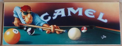 Camel Joe Playing Pool Lithograph 40" by 15" Catalog Only RARE Mint NEW ...