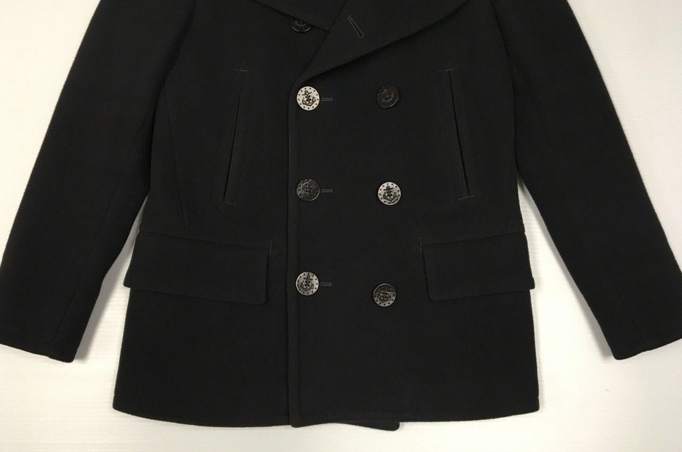 Polo Ralph Lauren Wool Naval Officer Academy Double Breasted Pea Coat ...