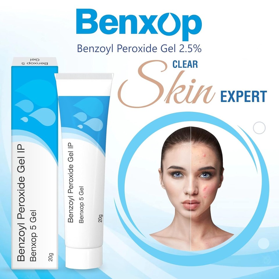 Salve Benxop Benzoyl Peroxide 5% Gel for Pimples, Acne - 20g Pack 6 ...