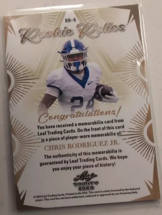 Chris Rodriguez Jr. 2023 Leaf Trinity Rookie Relics Washington ...