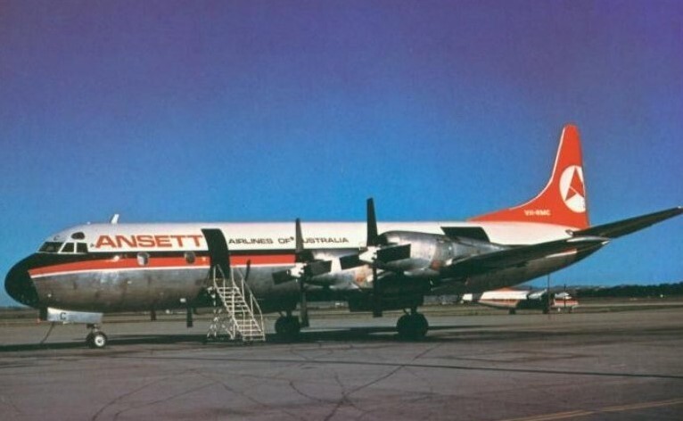 Ansett Australia Airlines Lockheed L-188 Electra VH-RMC @ Melbourne ...