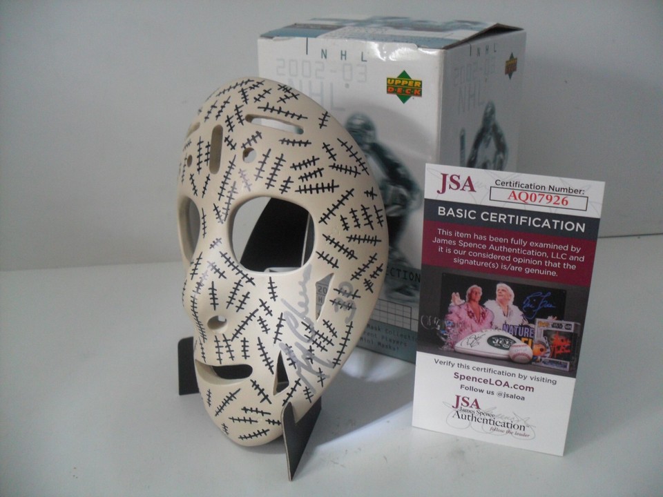 Gerry Cheevers Signed 2002-2003 UPPER DECK Mini Mask Collection JSA COA ...