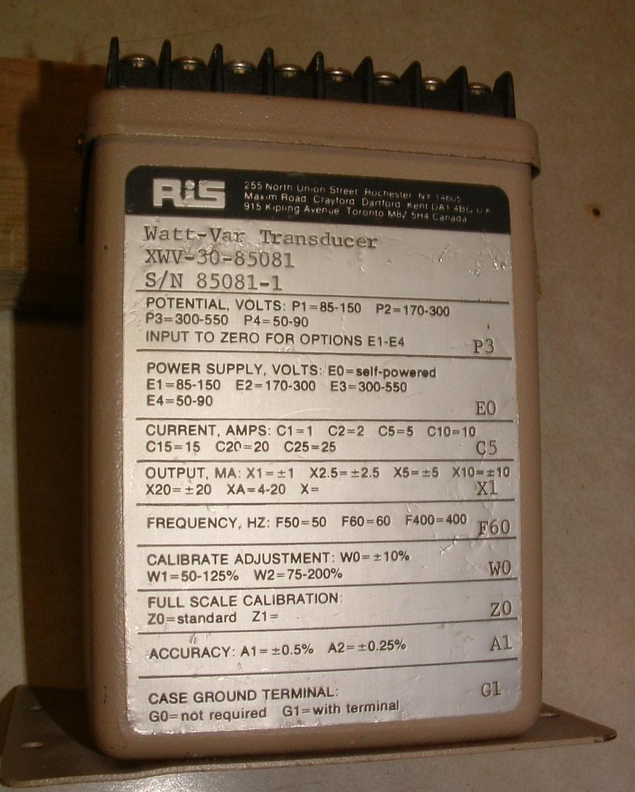 Rochester Instruments (RIS) model XWV-30-85081 Current transducer | eBay