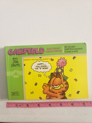 Vintage 1978 Garfield Birthday Greetings Postcards Book Brand New | eBay