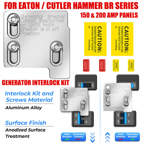 Generator Interlock Kit For Eaton / Cutler Hammer BR Series 150 & 200 ...