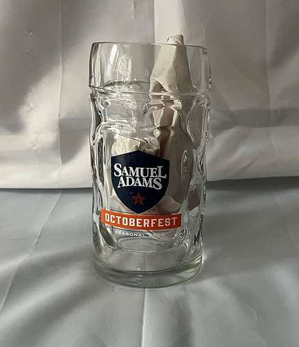 Samuel Adams - Octoberfest Beer Mug Large Dimpled Glass Stein Sam Adams ...