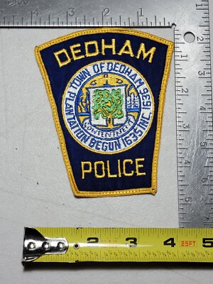 AAb1 Police patch patches Massachusetts vintage Dedham used | eBay