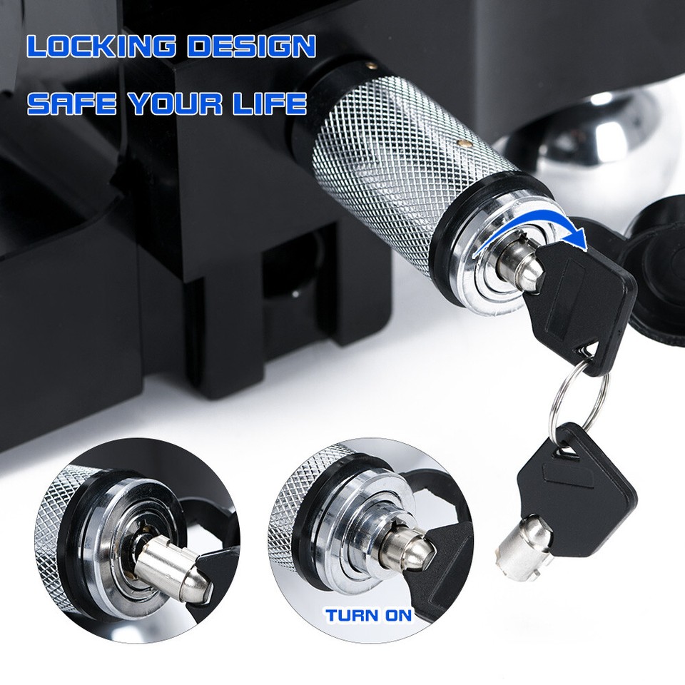 2'' Receiver 6'' Drop Rise Adjustable Trailer Tow Hitch Dual Ball W ...