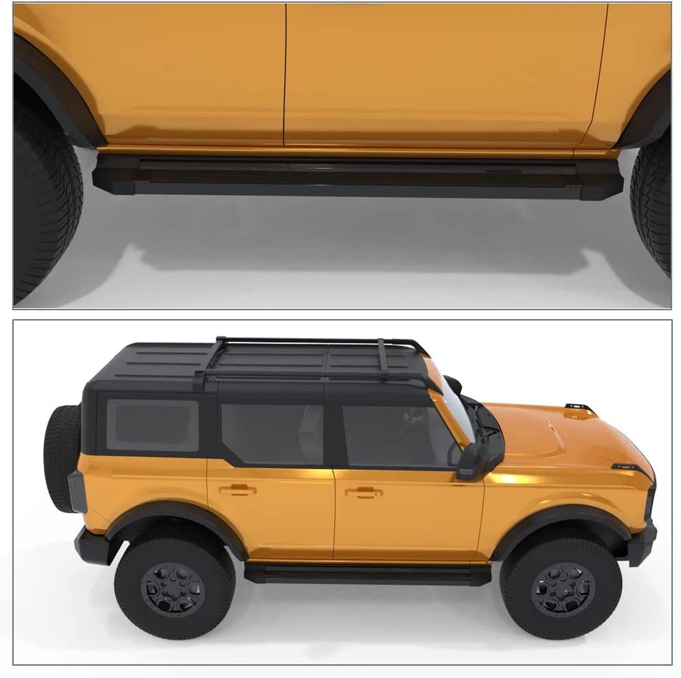 4PCS 300LBS Roof Rack Rail Cross Bar Kit For Ford Bronco Hard TOP 2021 ...