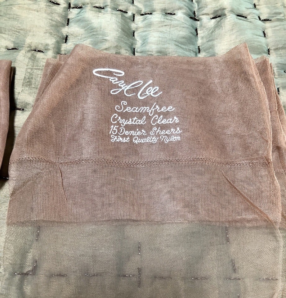 4 PAIR) VTG DEADSTOCK Unworn 1940s SEAMLESS "Crystal Clear" Caryl Lee ...