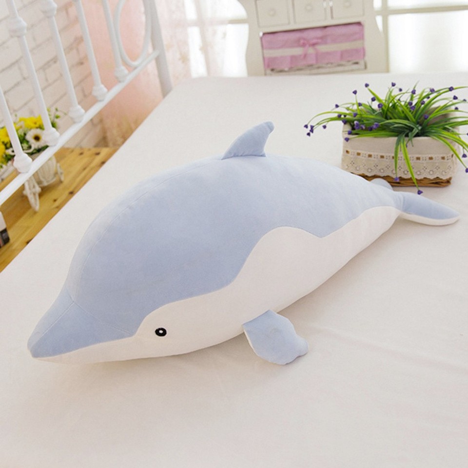 Stuffed Cotton Plush Toy Dolphin Shape Lovely Cartoon Animal Toy Gift ...
