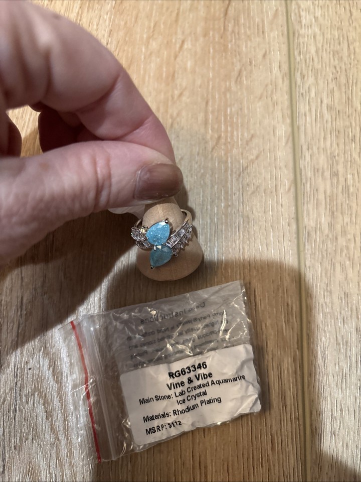 bomb Party Og Size 7 Ring Aquamarine Rhodium Plating | eBay